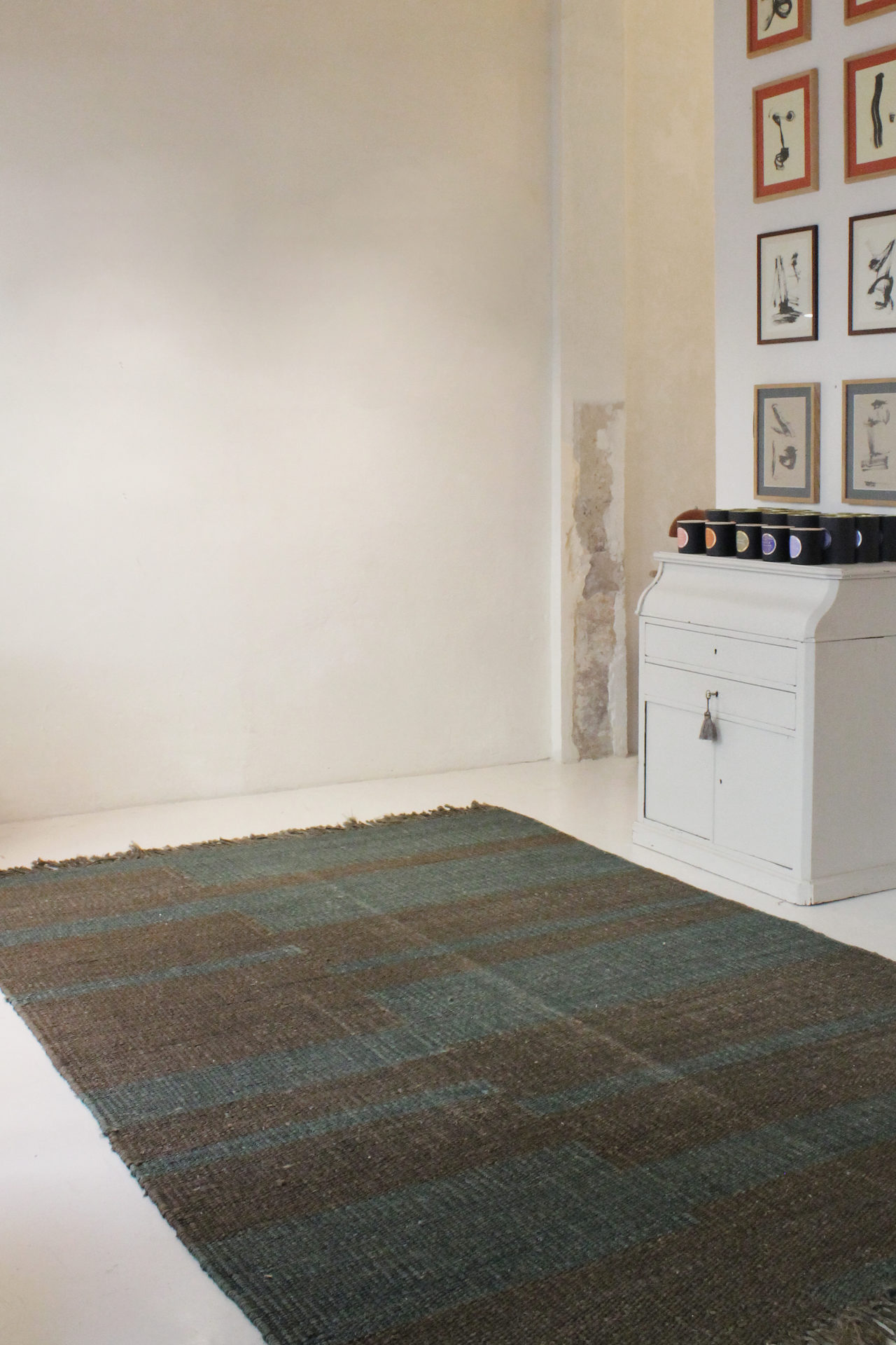 BLUE AND BROWN RUG — Les Eines